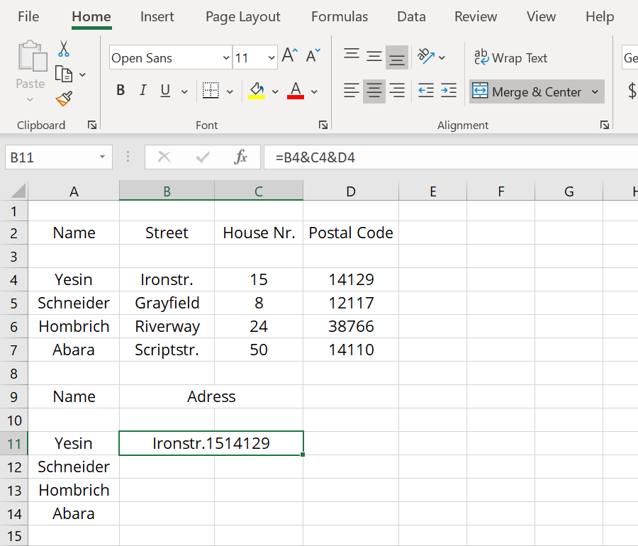 How to merge cells in Excel | Combine columns in a few simple steps - IONOS