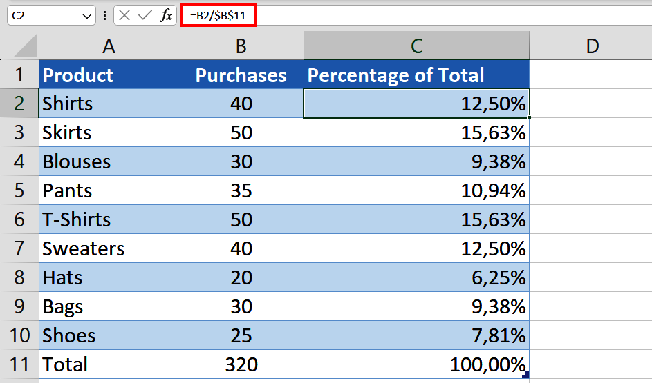 How to use the percentage formula in Excel - IONOS