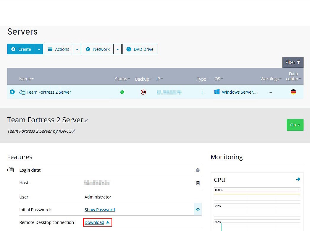How to create a TF2 server - IONOS