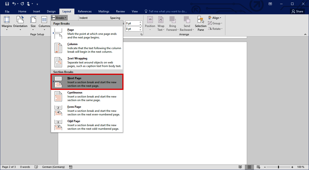 Word: adding page numbers, editing them and numbering pages correctly ...