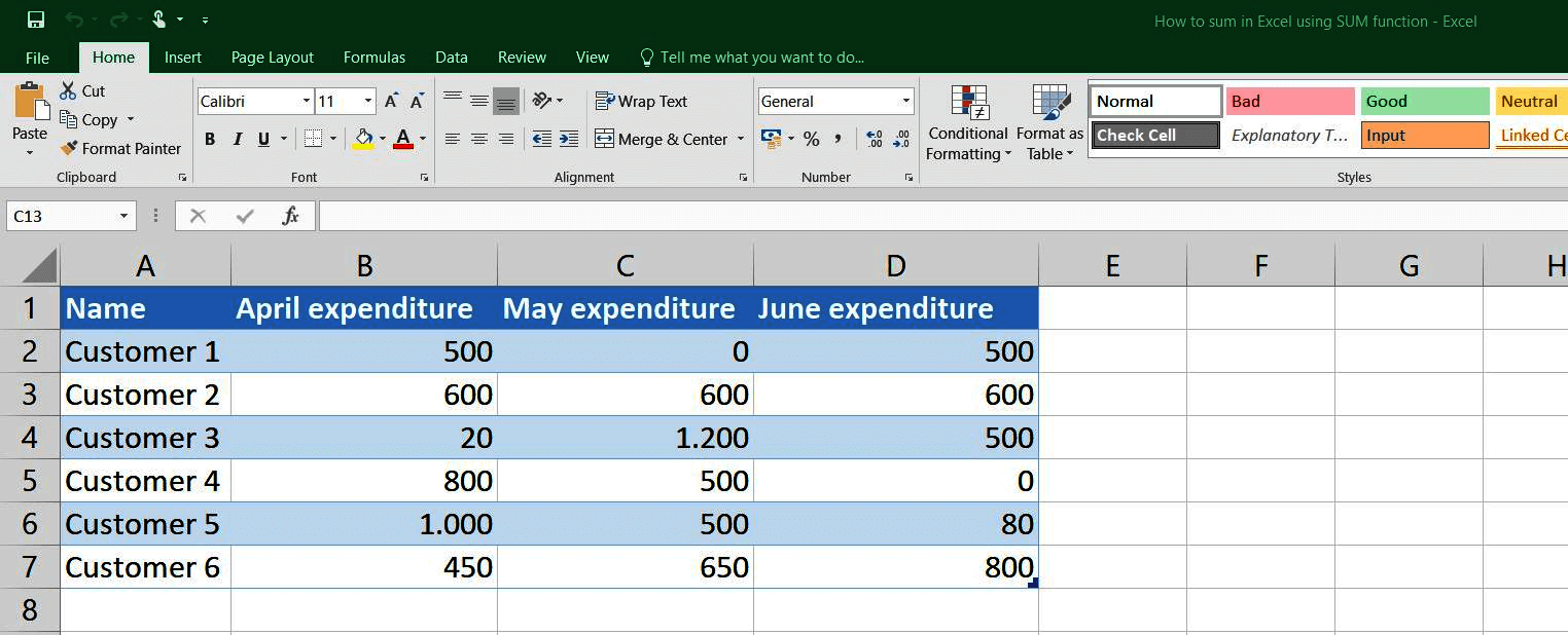 SUM function in Excel | Excel SUM formula examples - IONOS