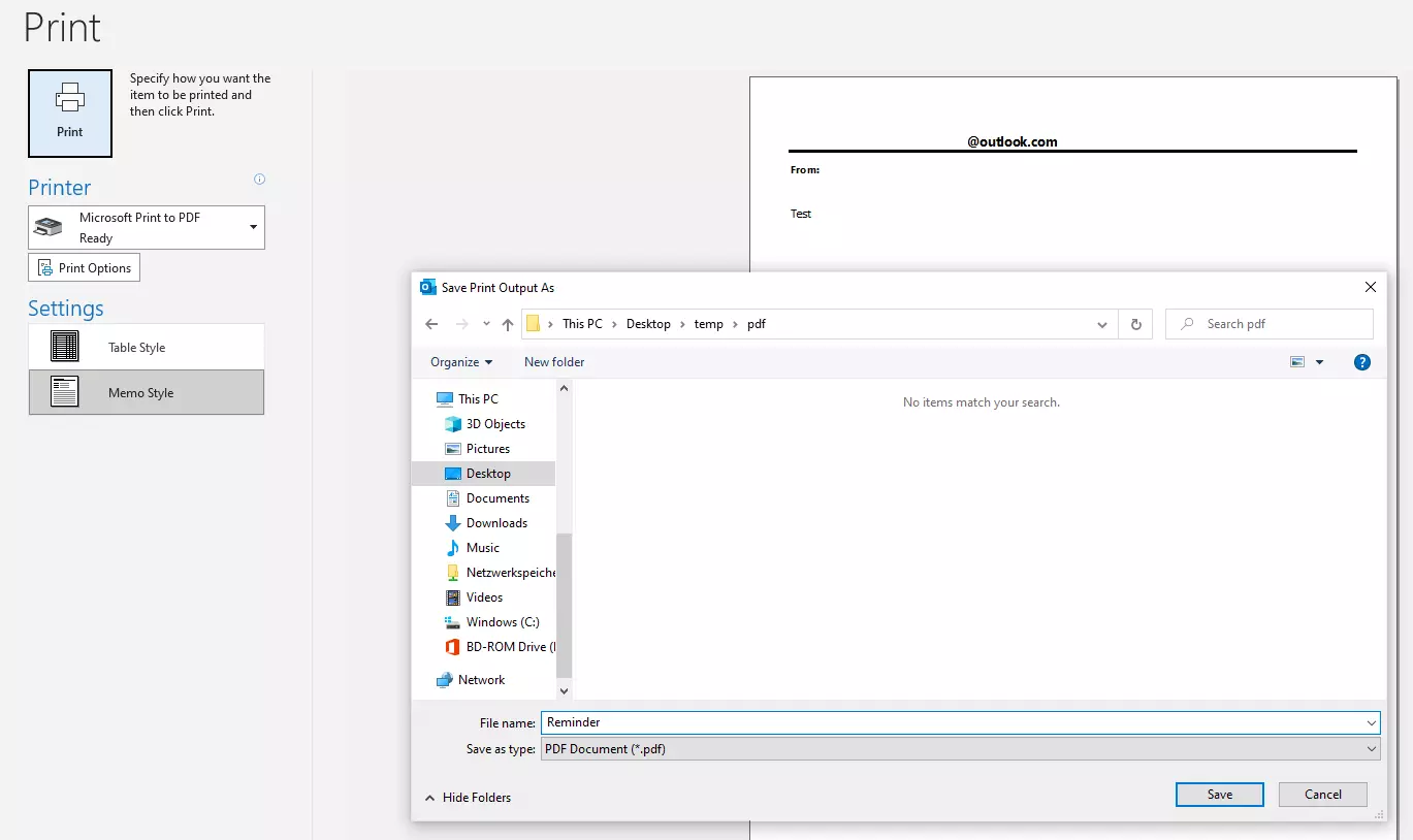 Outlook: How to save an email as a PDF - IONOS