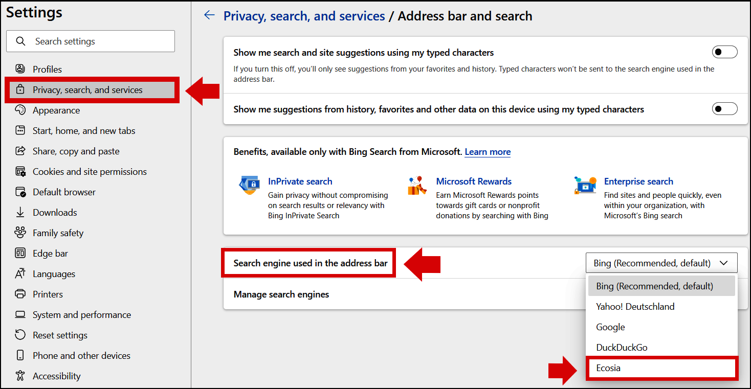 How to set Ecosia as your default search engine - IONOS