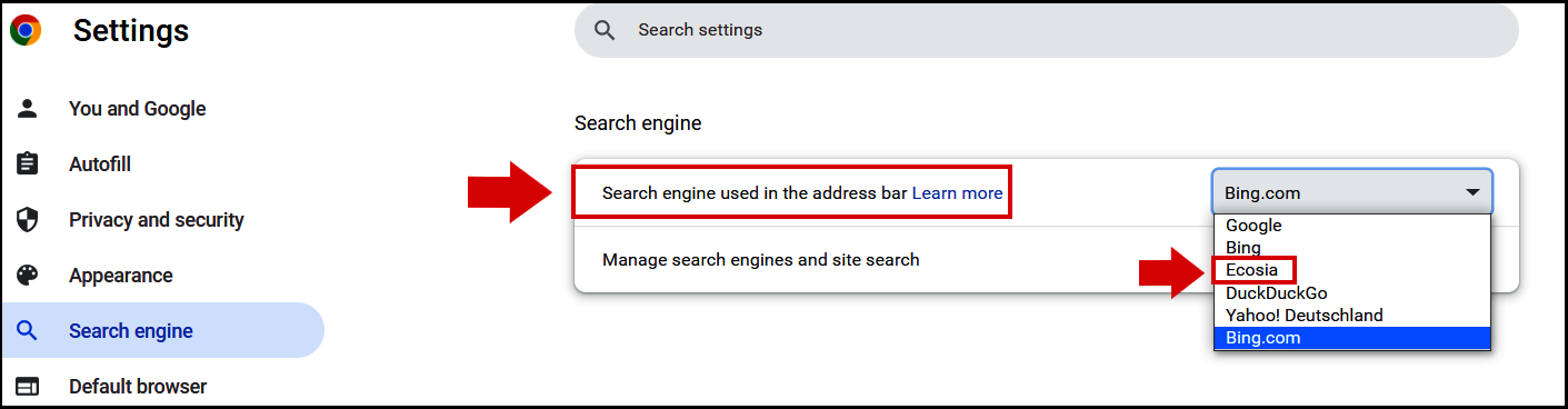 How to set Ecosia as your default search engine - IONOS