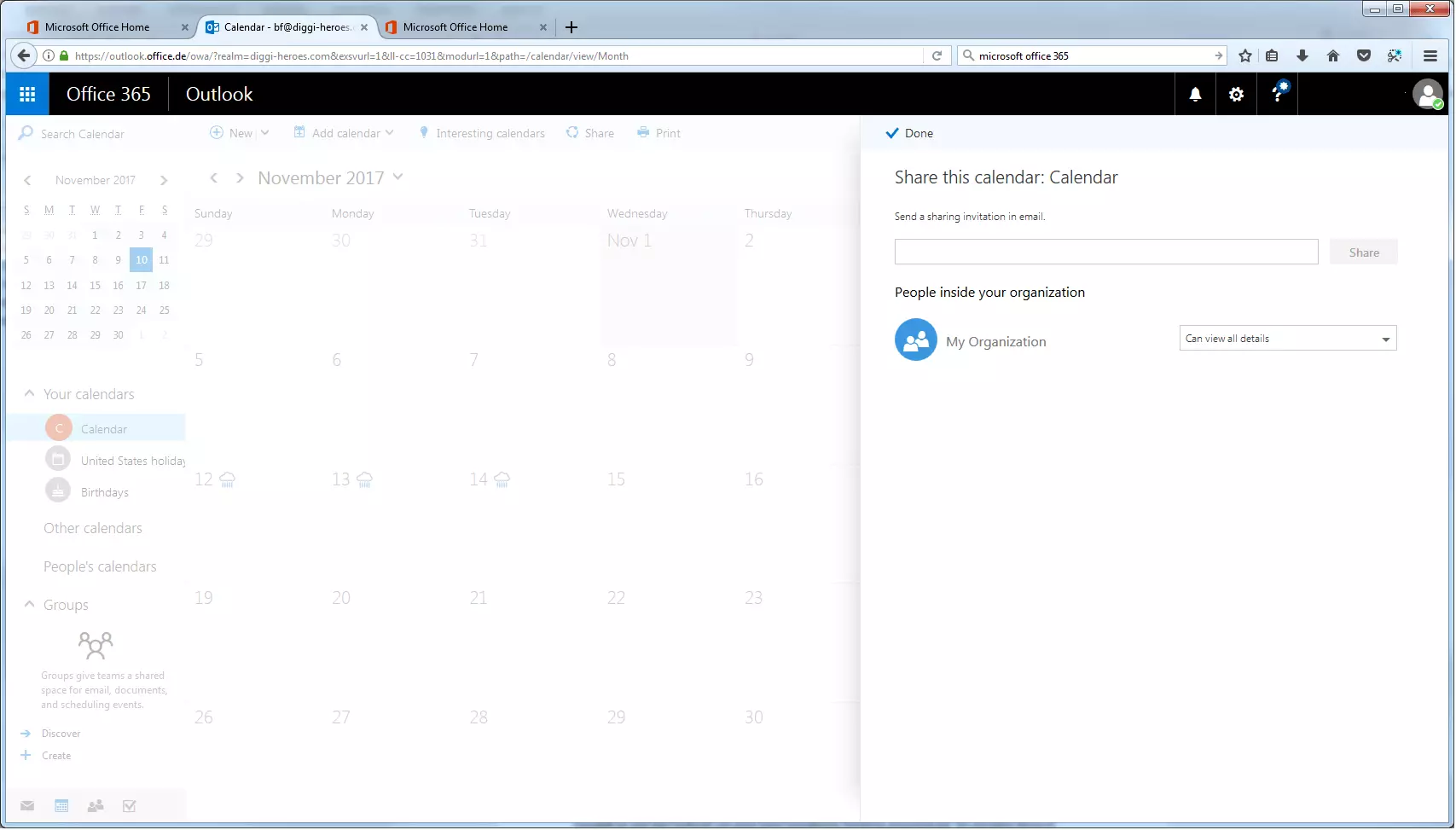 Sharing Outlook Calendars - IONOS