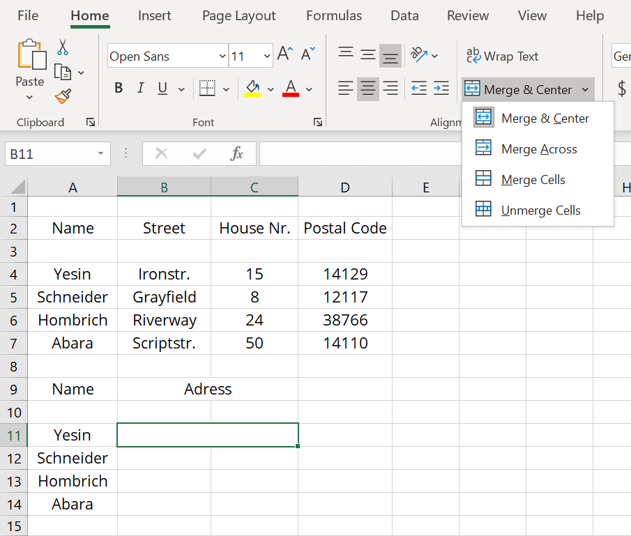 How To Merge Cells In Excel Combine Columns In A Few Simple Steps Ionos