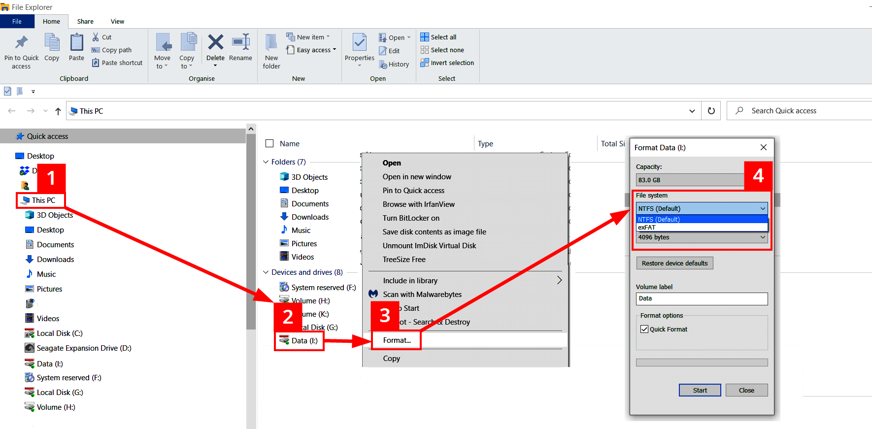 Formatear un disco duro |Guía para Windows 10, 8 y 7 - IONOS