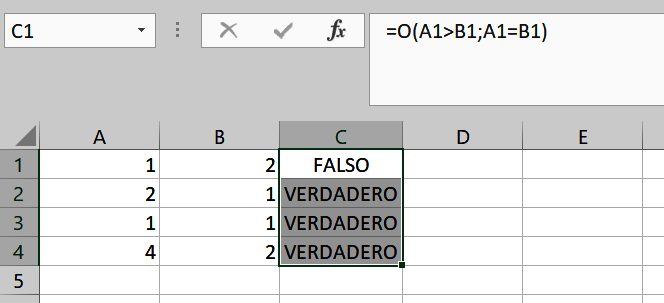 Función O Excel | Cómo usar O en Excel - IONOS