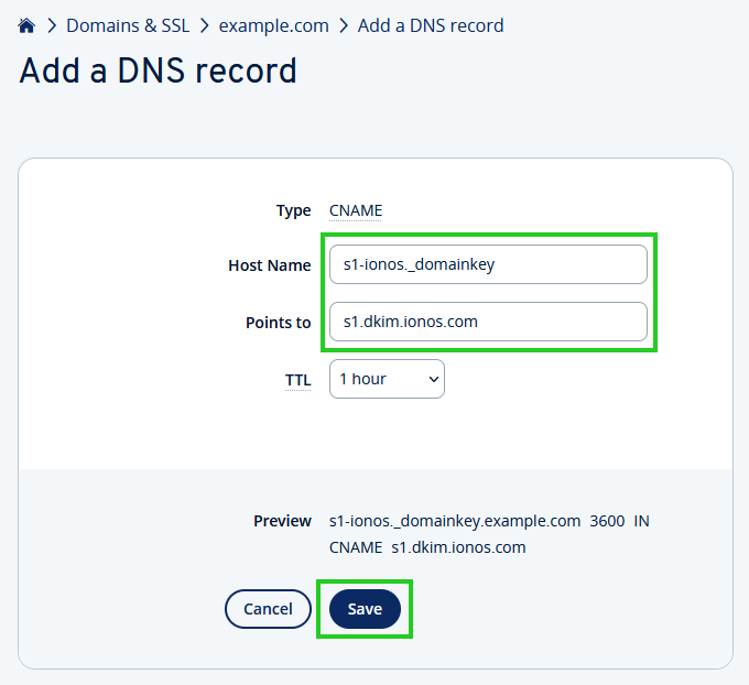 Email Authentication with DKIM - IONOS Help