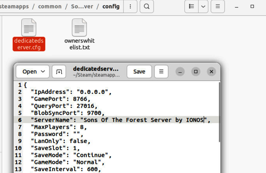 Como criar servidor Ubuntu Sons of the Forest - IONOS