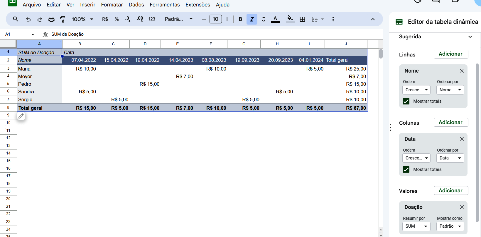 Tutorial: Criar tabela dinâmica no Google Planilhas - IONOS
